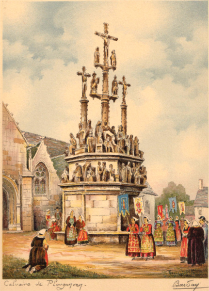 Plougonven (Bretagne) : le calvaire, l'ossuaire et la chapelle du cimetière Plougonven (Bretagne) : le calvaire, l'ossuaire et la chapelle du cimetière